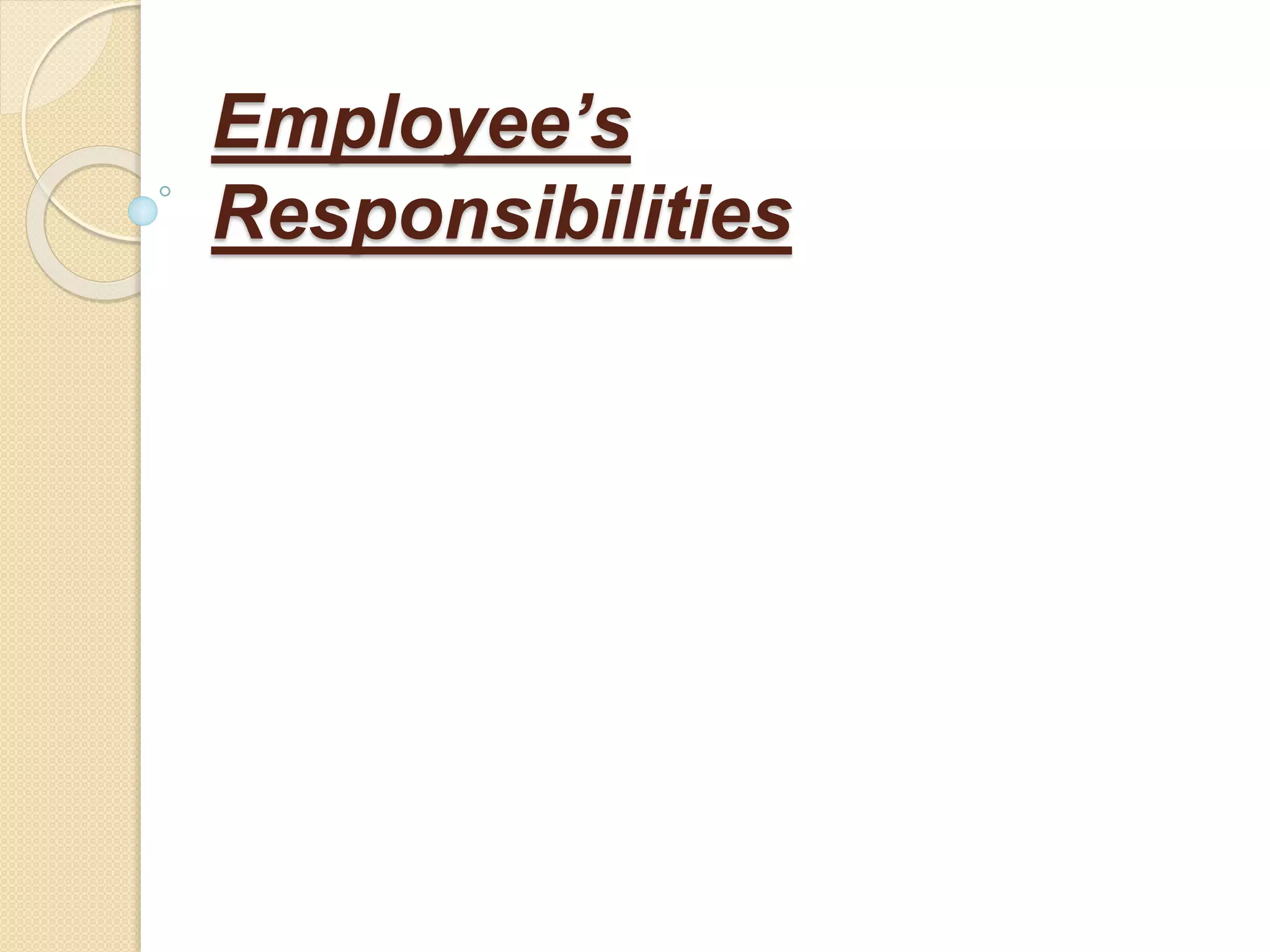 Employees rights and responsibilities | PPTX