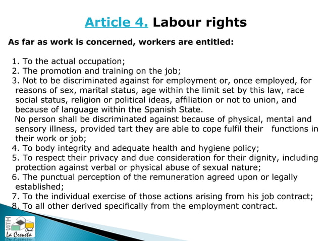 Employees rights and responsibilities Spain | PPT