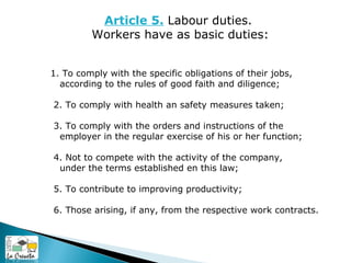 Employees rights and responsibilities Spain | PPT