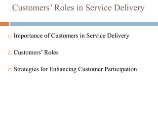 Employees’ roles in service delivery | PPTX