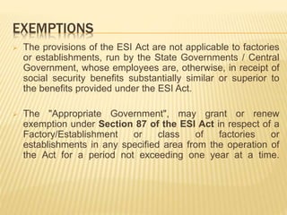 Employees’ state insurance act, 1948 | PPTX