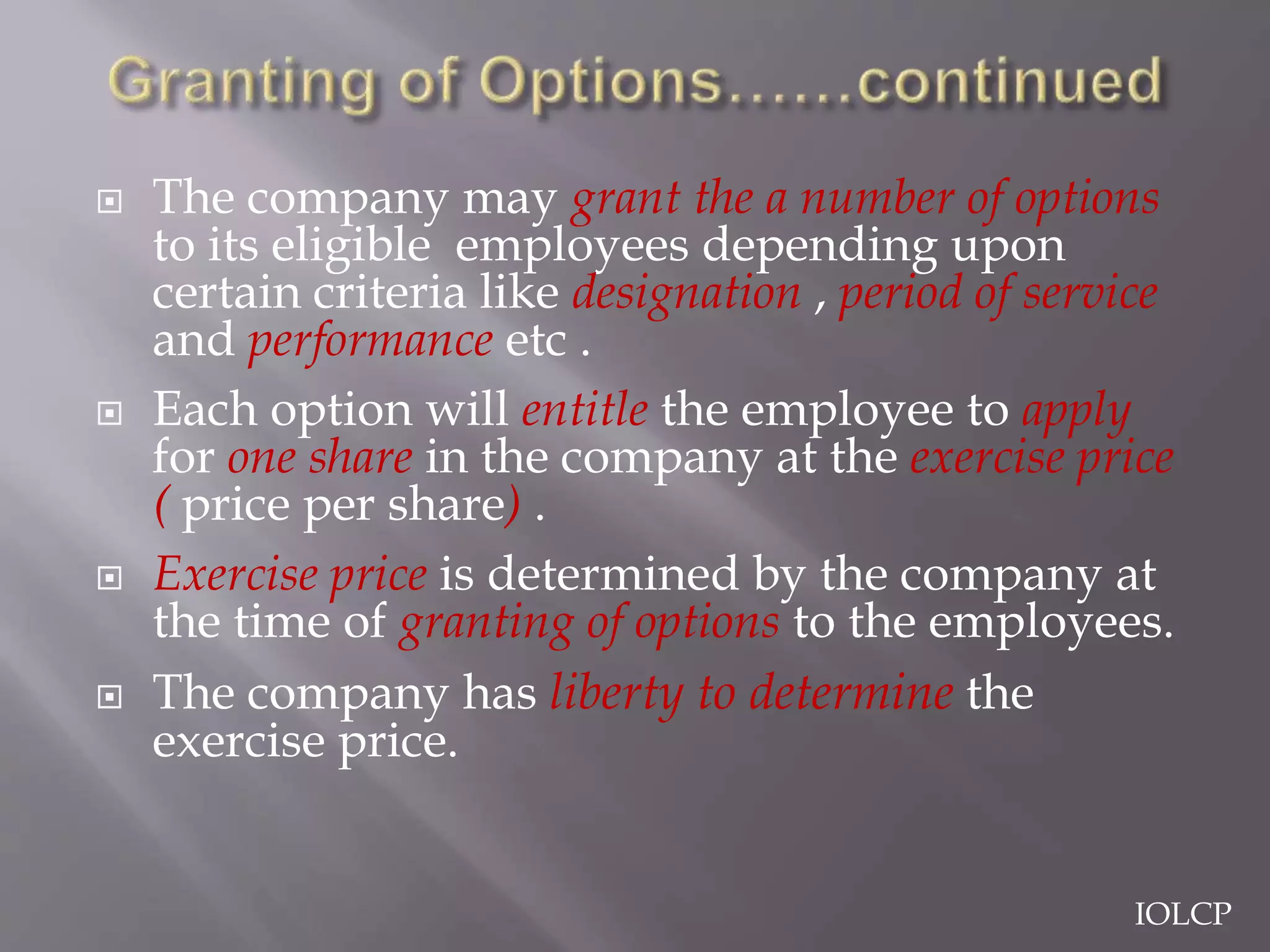 How the Employees Stock Option Scheme be implemented | PPT