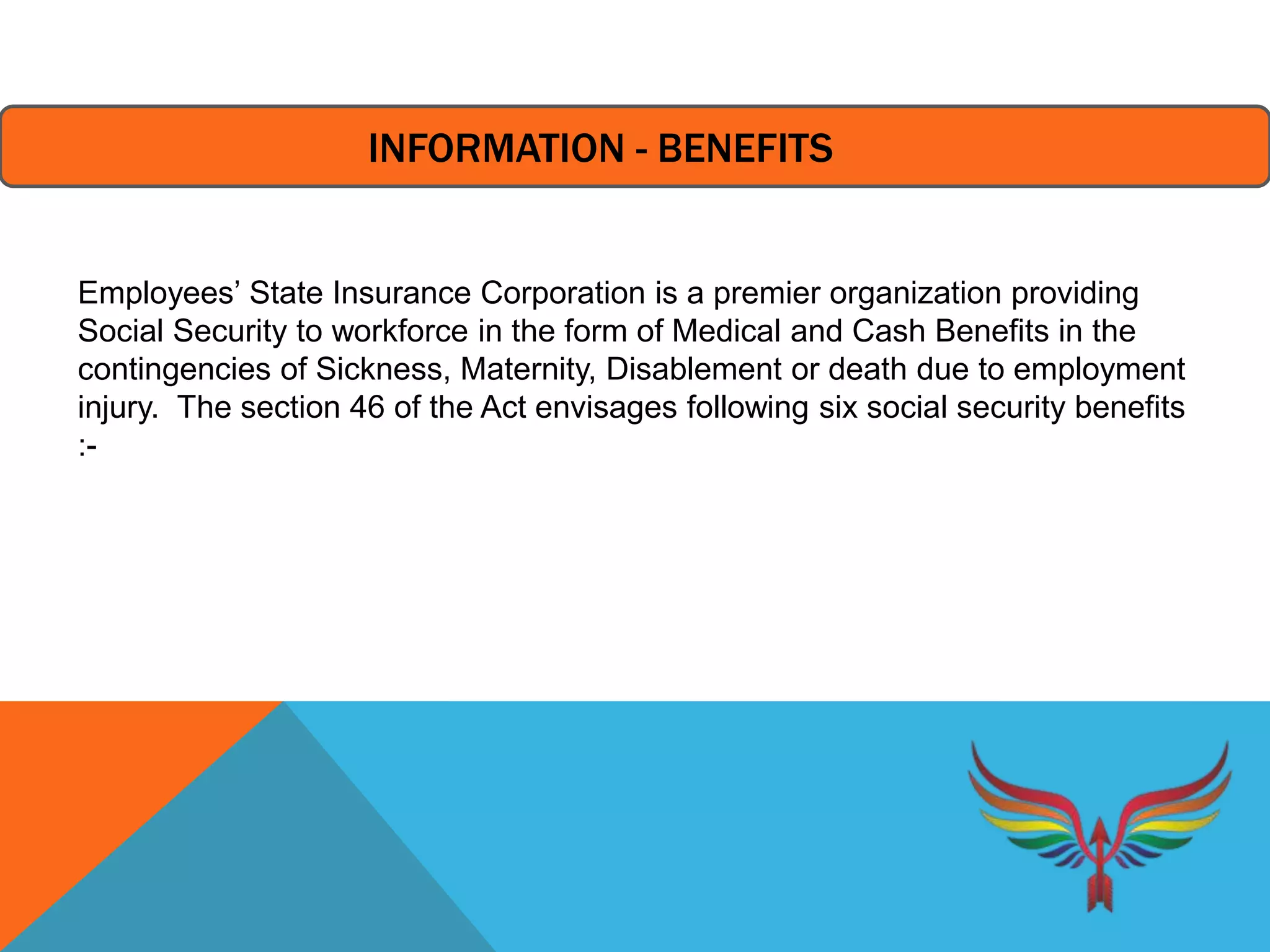 Employee state insurance act 1948 Benefits | PPTX