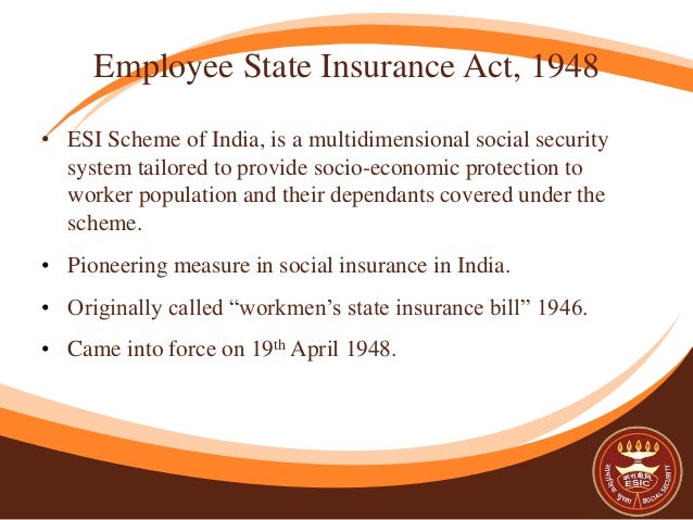 Employee state insurance act, 1948