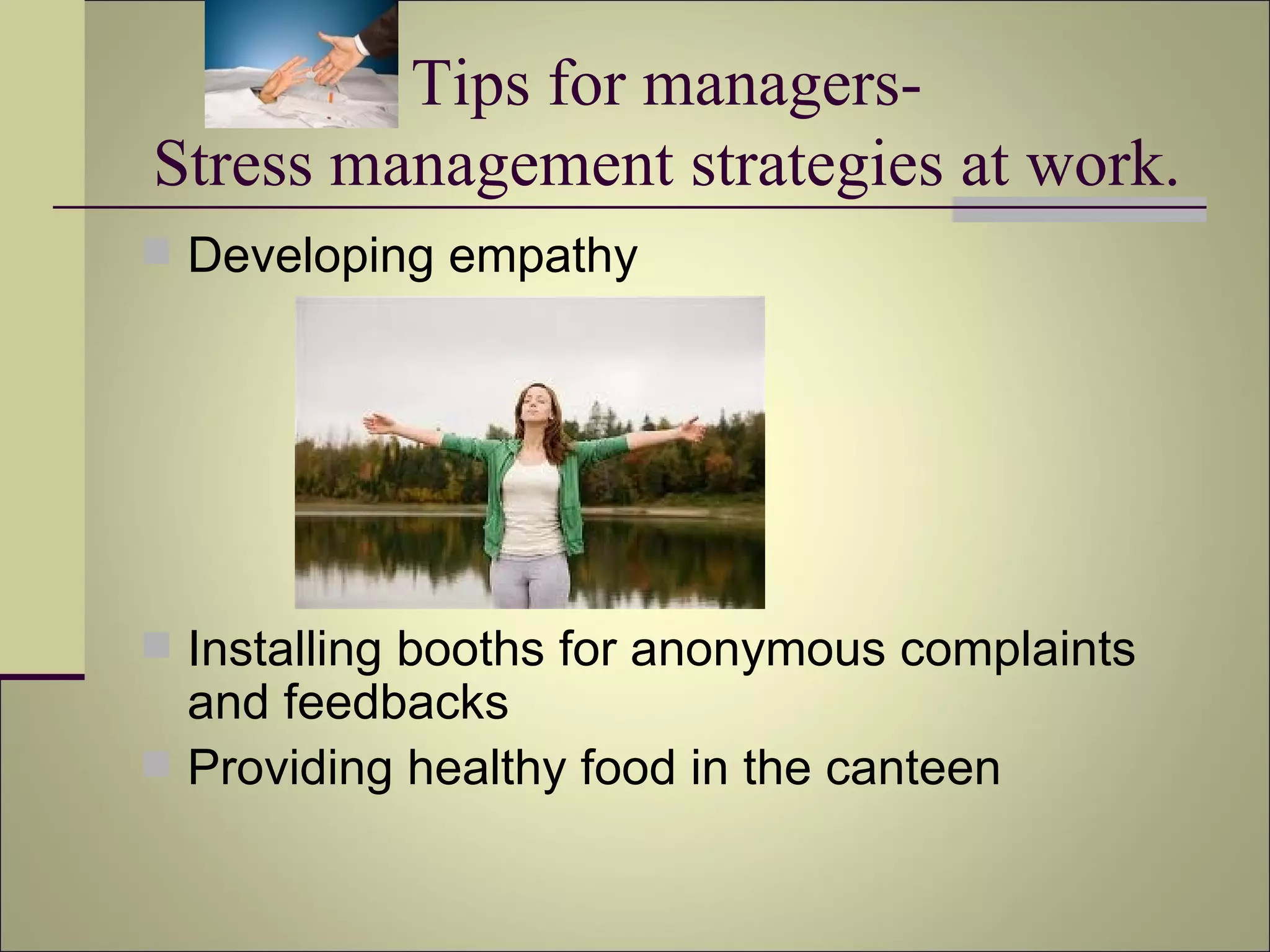 Employee stress management techniques 2 | PPT