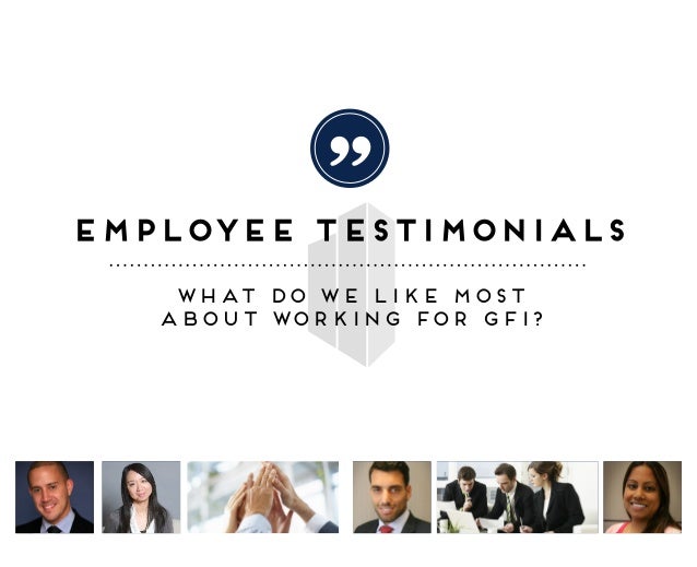 Employee testimonials