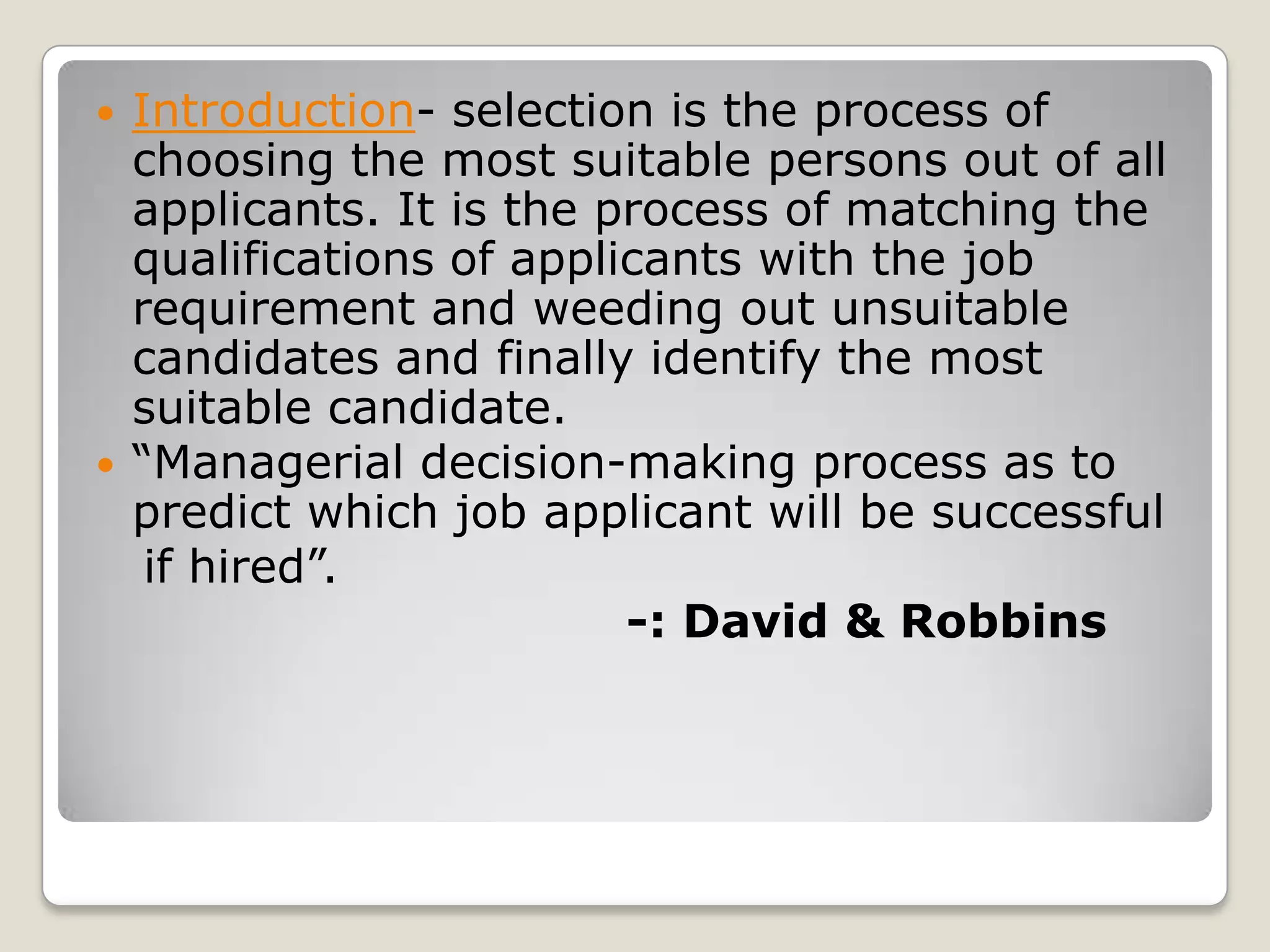 Employee testing & selection | PPT