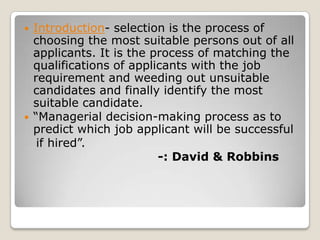 Employee testing & selection | PPT