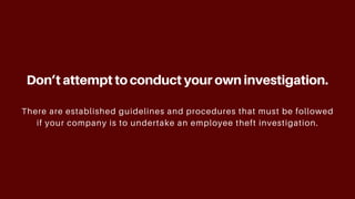Employee Theft & Workplace Fraud | PDF