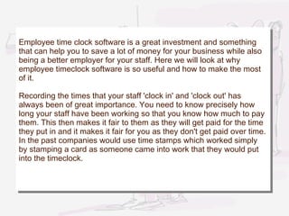 Employee Time Clock Software | PPT