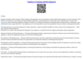 Employee Training | PPT