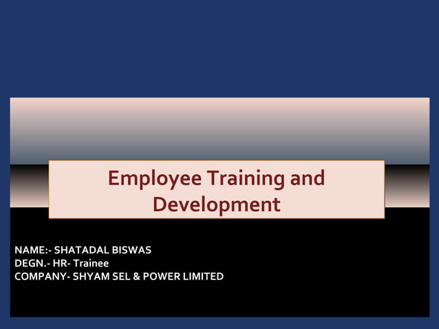Employee training and development | PPT