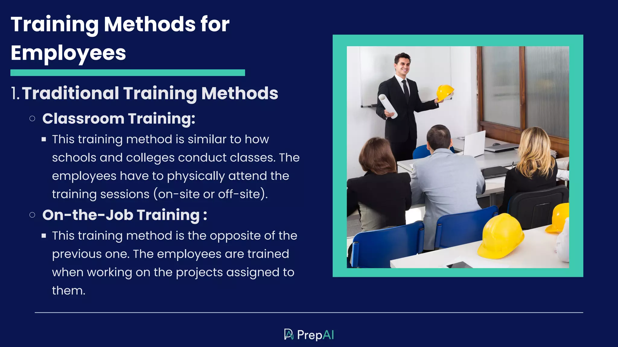 Employee Training Methods for Workplace Training - By PrepAI | PPT