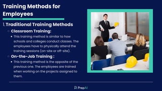 Employee Training Methods for Workplace Training - By PrepAI | PDF