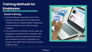 Employee Training Methods for Workplace Training - By PrepAI | PDF