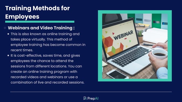 Employee Training Methods for Workplace Training - By PrepAI | PPT