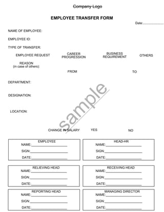 Employee transfer form | PDF