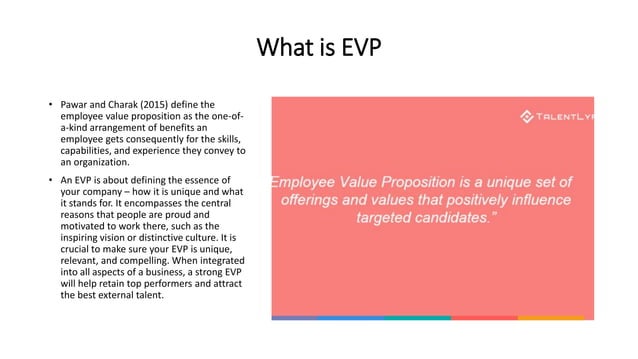 Employee Value Proposition (EVP) employee engagement in organizational ...
