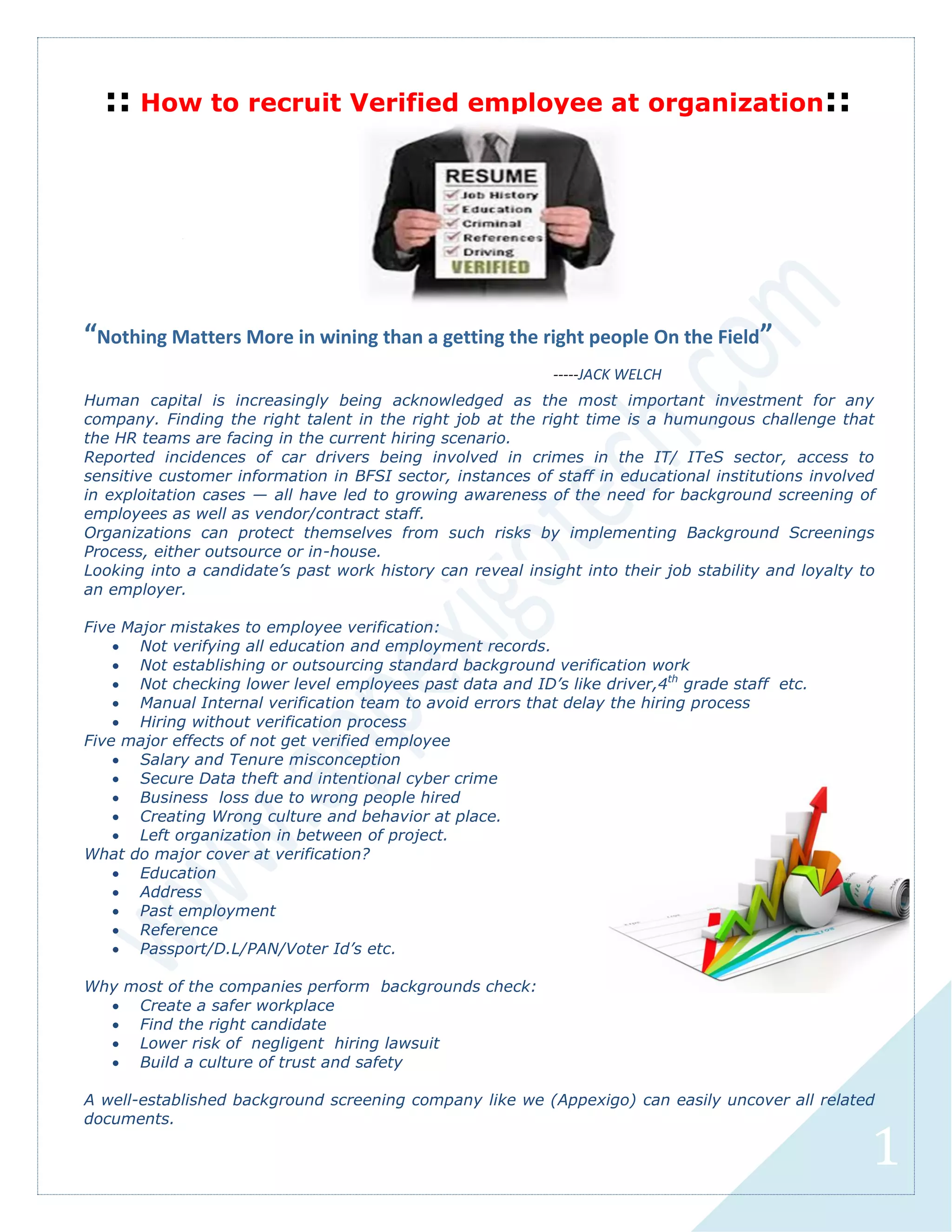Employee verification major steps | PDF