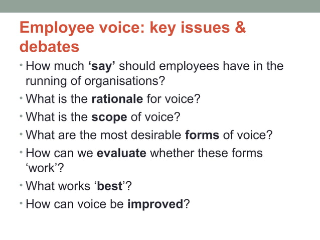 Employee voice and the regulation of employment relations johnstone | PPT