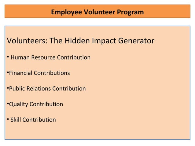 Employee volunteering program | PPT