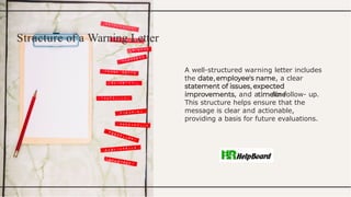 Employee Warning Letter, Warning Letter for Poor Performance | PPTX