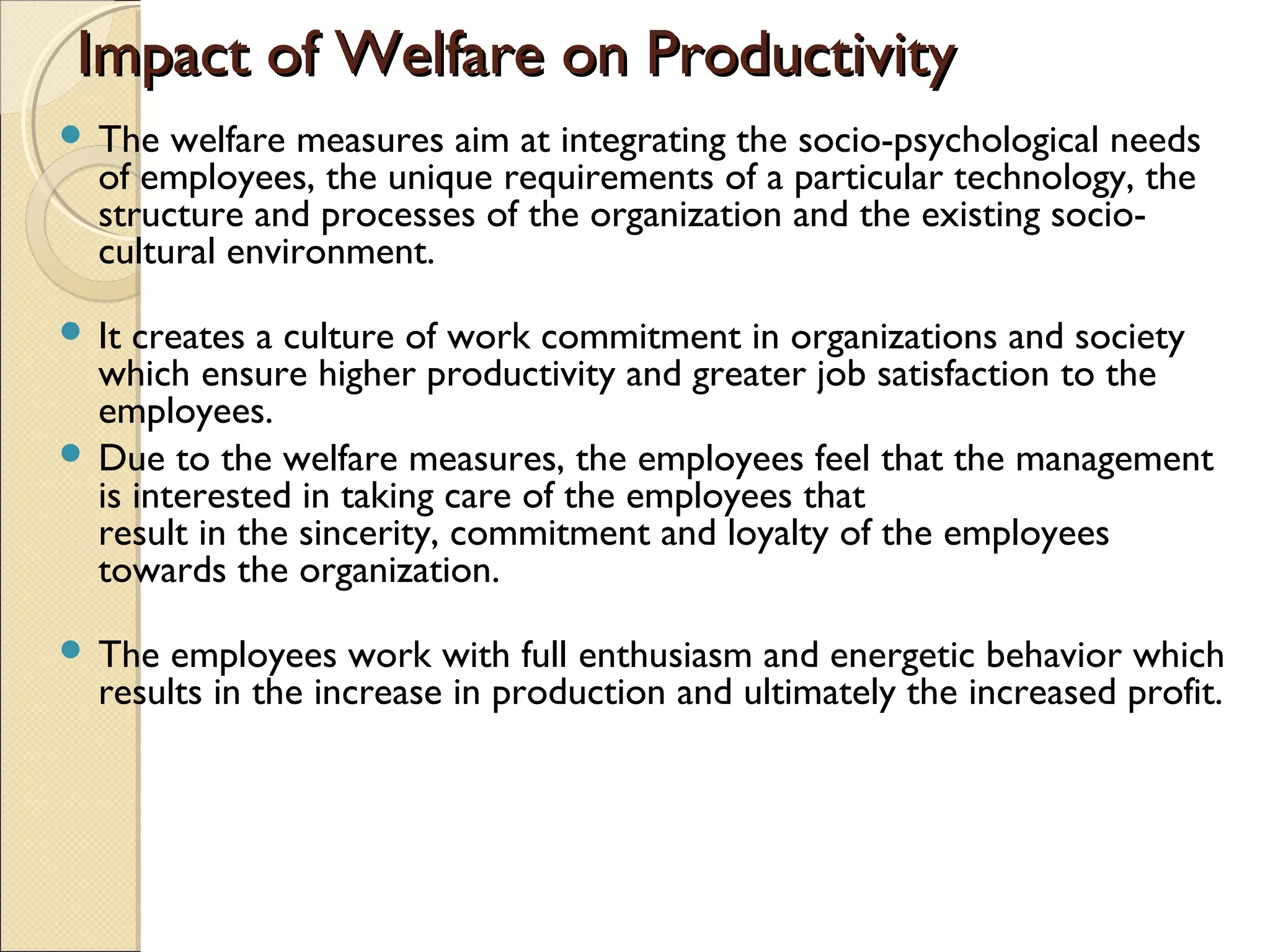 Employee welfare | PPT