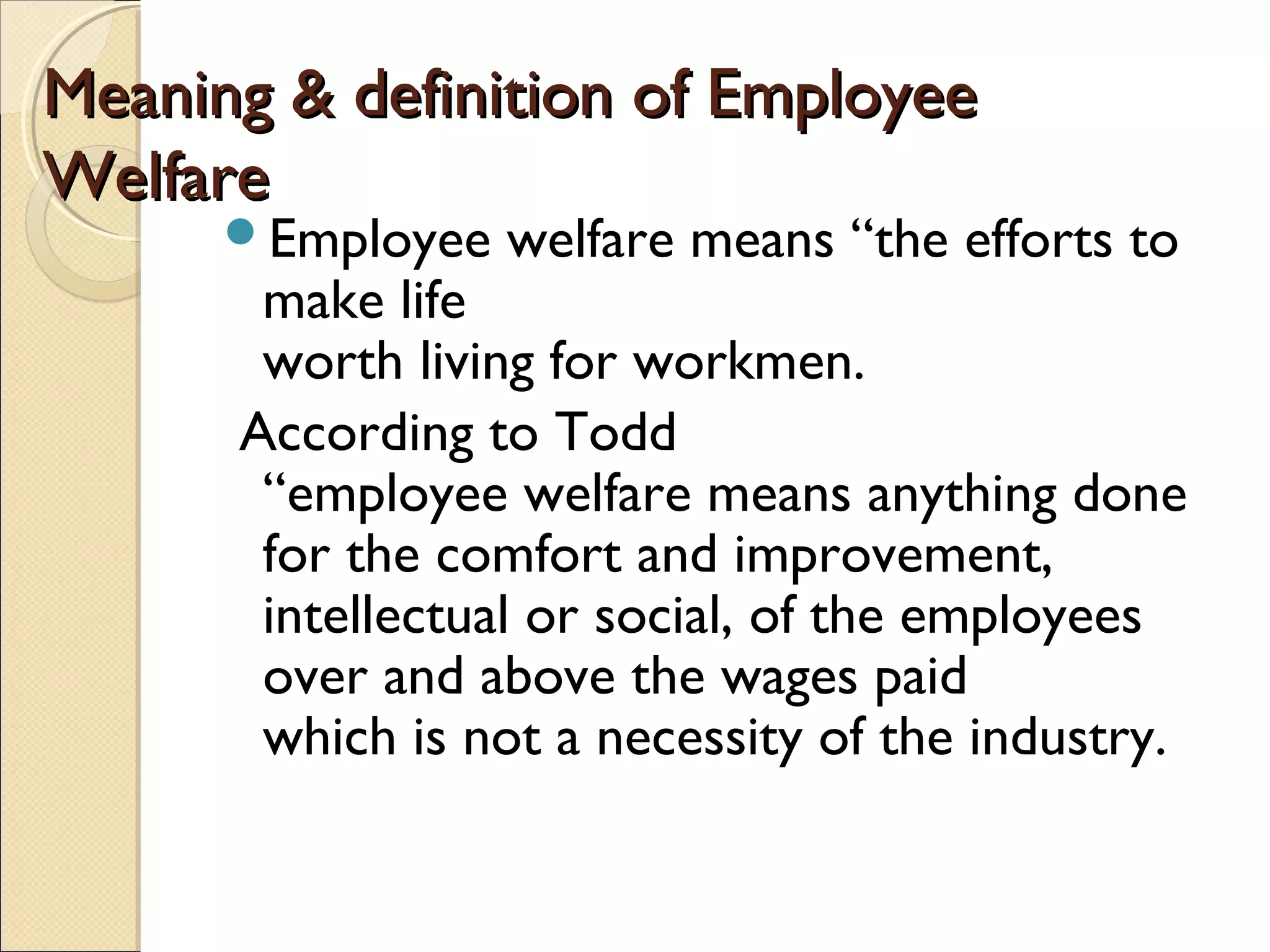 Employee welfare | PPT