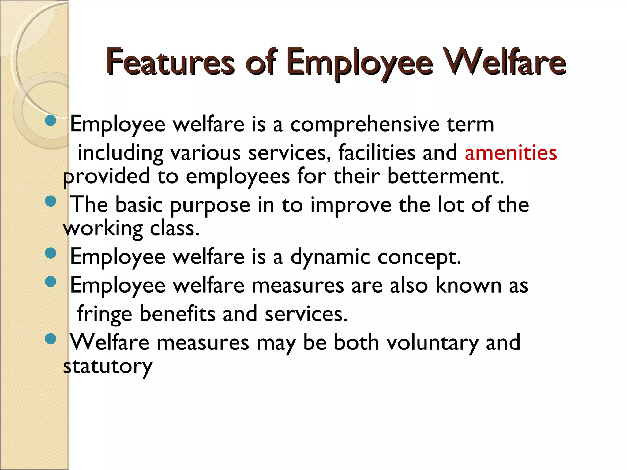 Employee welfare | PPT