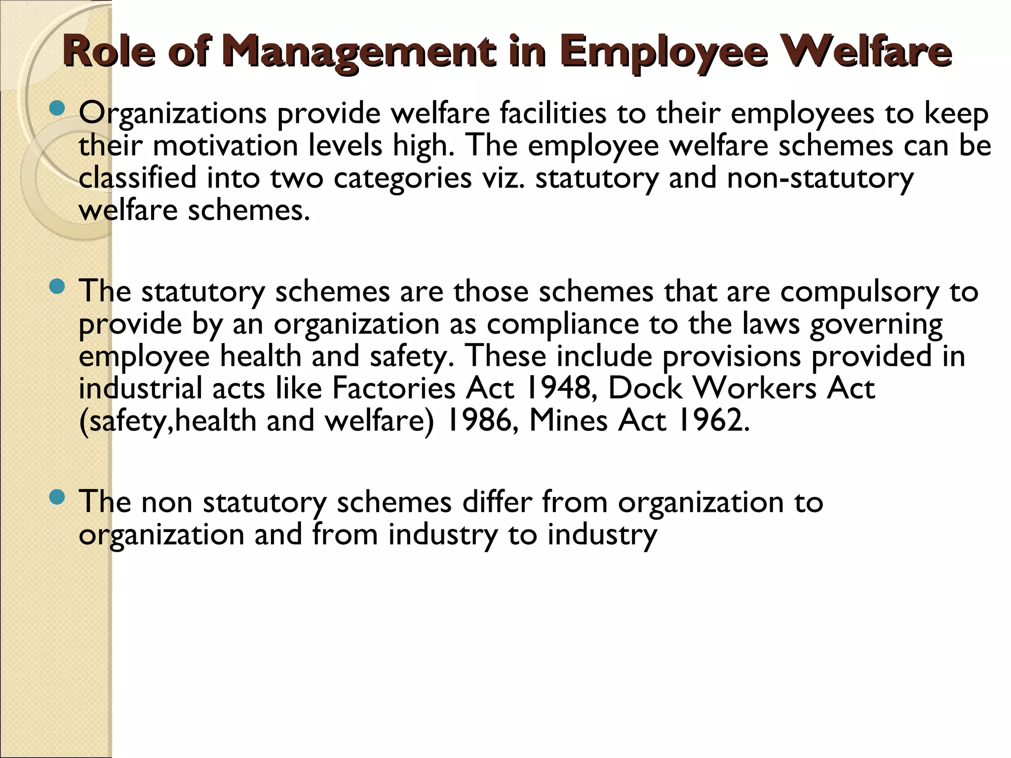 Employee welfare | PPT