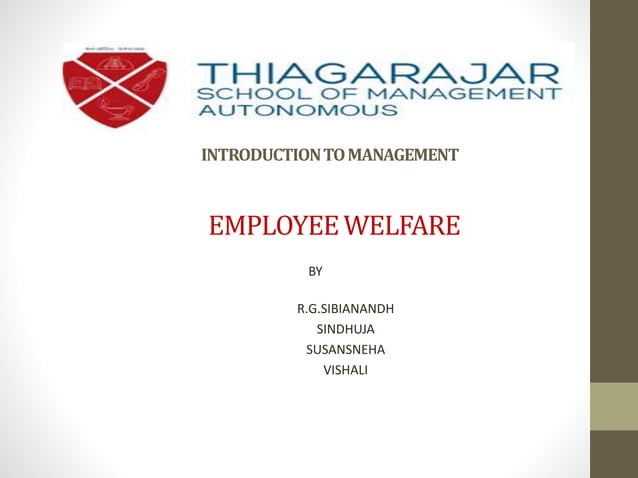 Employee welfare | PPTX