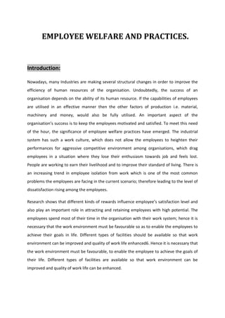 Employee welfare and practices | PDF