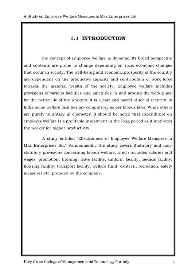 Employee welfare measures | DOCX