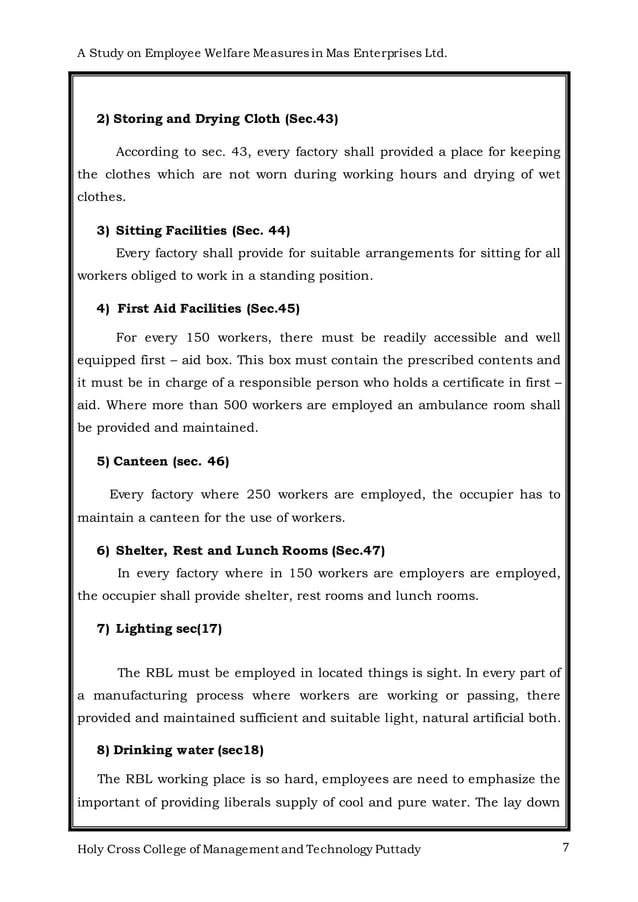 Employee welfare measures | DOCX