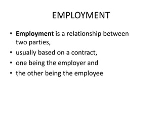Employment & Unemployment | PPTX