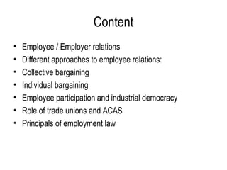 Employer and employee relations | PPT