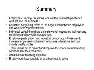 Employer and employee relations | PPT