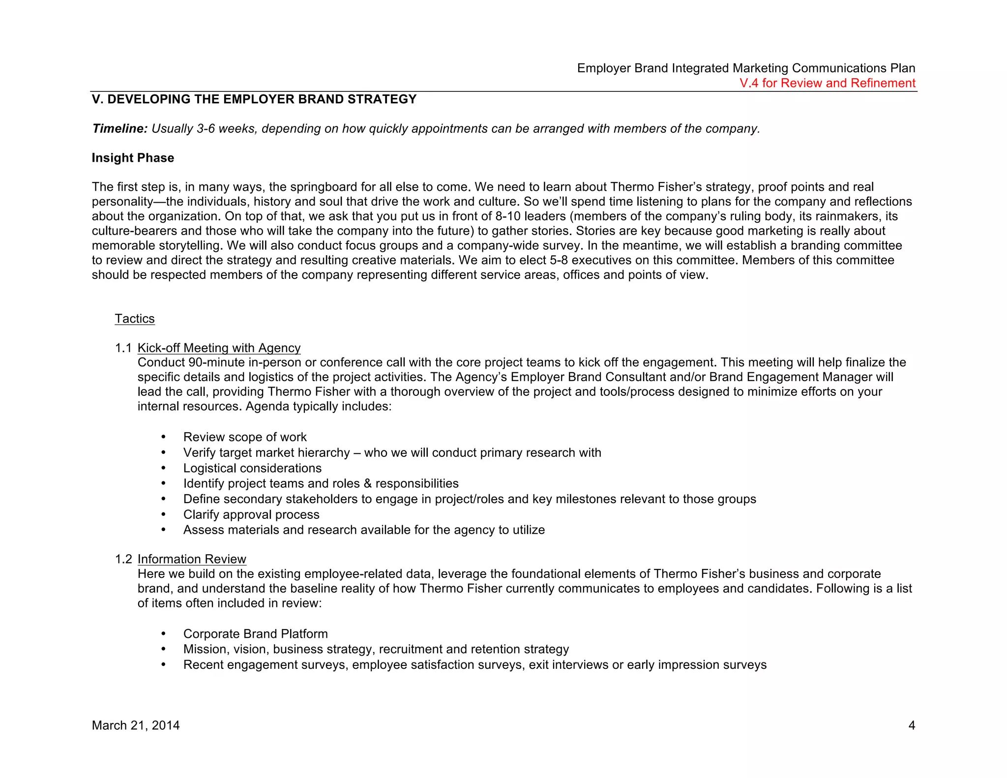 Employer Brand Integrated Communication Plan (Thermo Fisher) | PDF