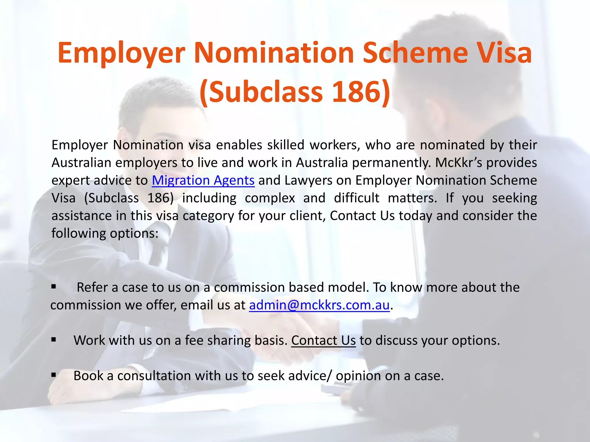 Employer nomination scheme subclass 186 visa | PDF