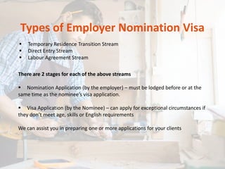 Employer nomination scheme subclass 186 visa | PPT