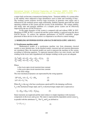 Employing facts devices upfc for transient stability improvement | PDF