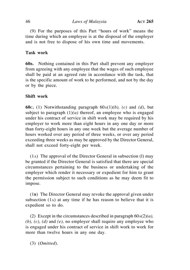 Employment Act 1955 Malaysia | PDF