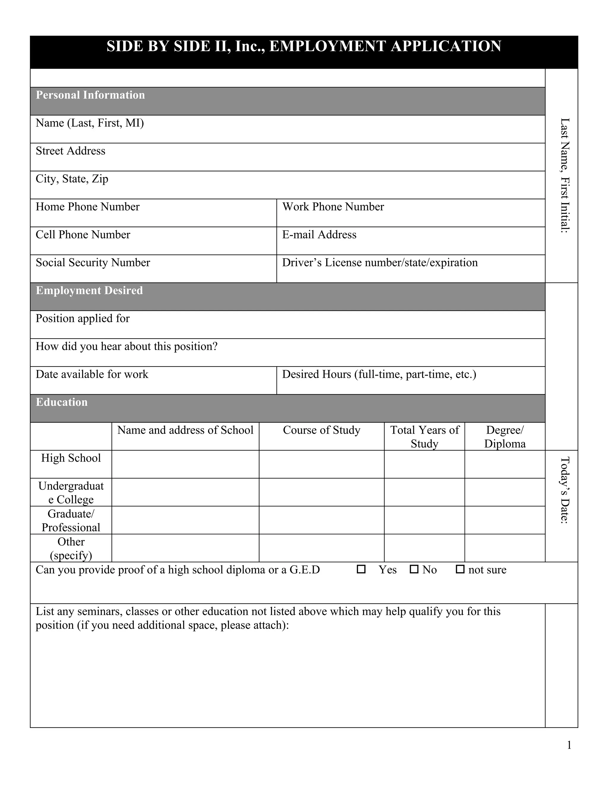 Employment Application | PDF