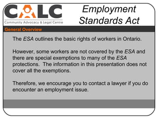 Employment Standards in Ontario | PPT