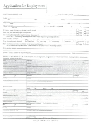 Employment application | PDF