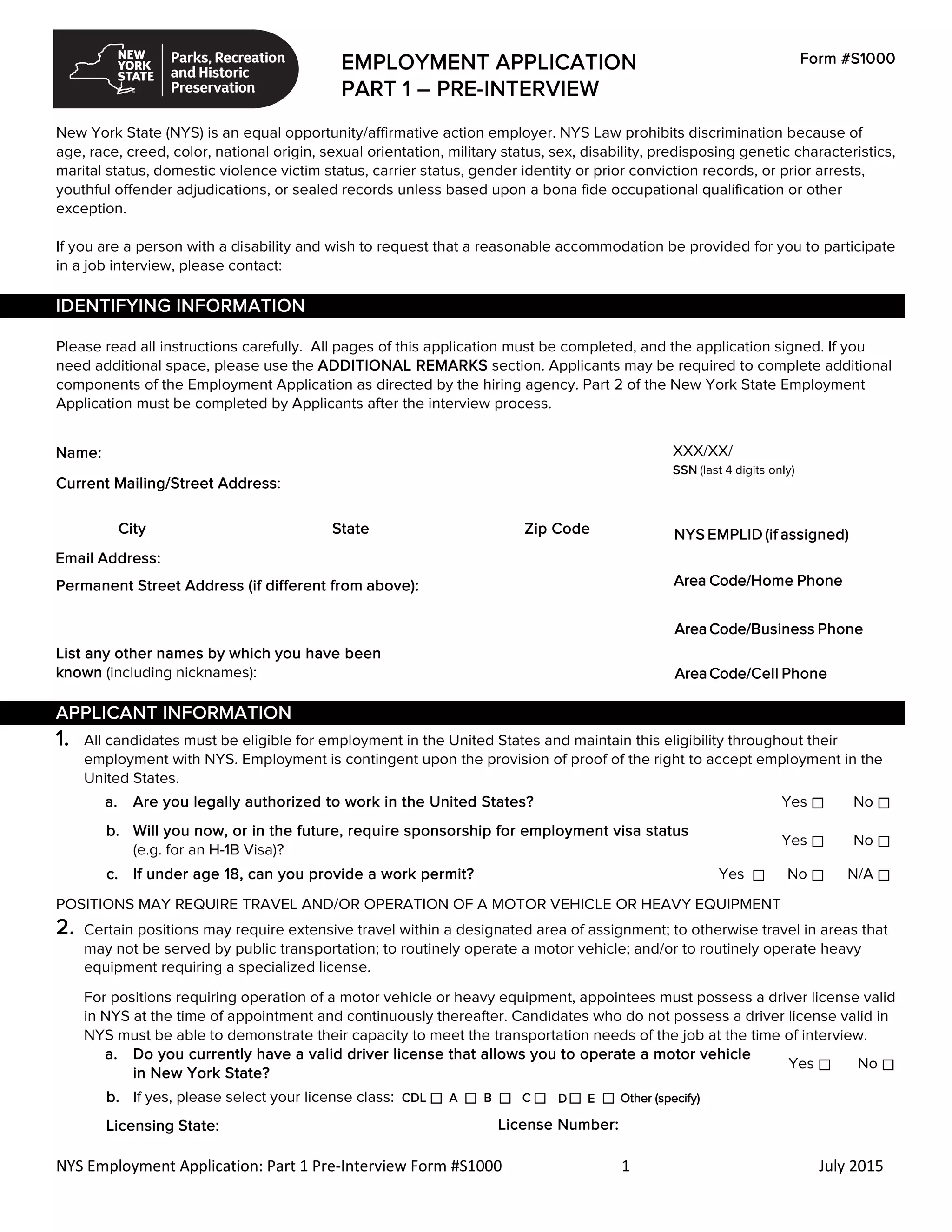 Employmentapplication | PDF | Resume Writing and Advice | Job Search