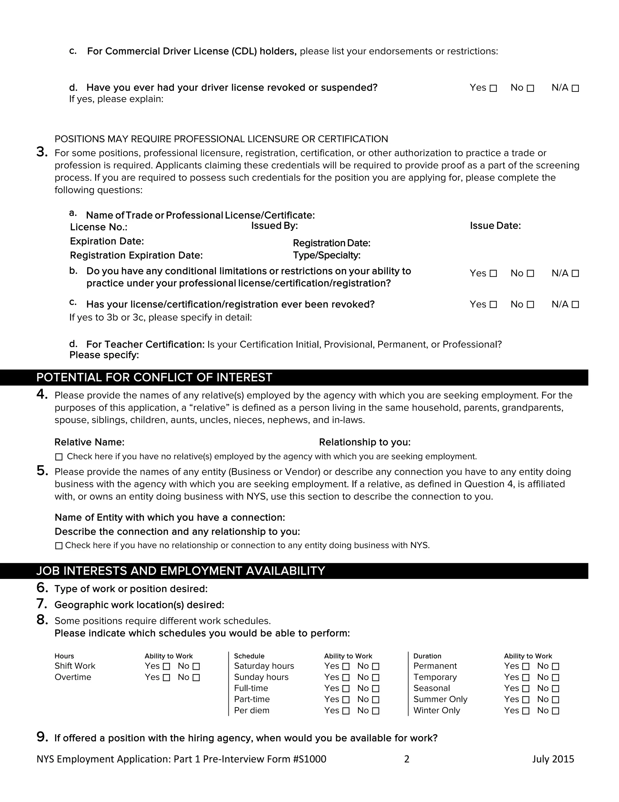 Employmentapplication | PDF | Resume Writing and Advice | Job Search