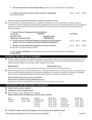 Employmentapplication | PDF | Resume Writing and Advice | Job Search