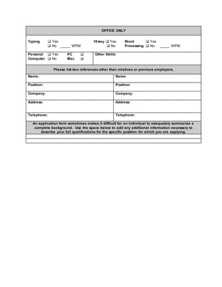 Employment application form | DOCX