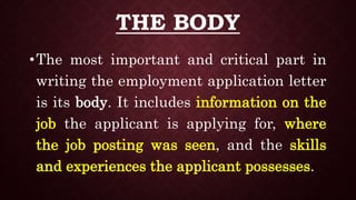 Employment Application Letter | PPTX